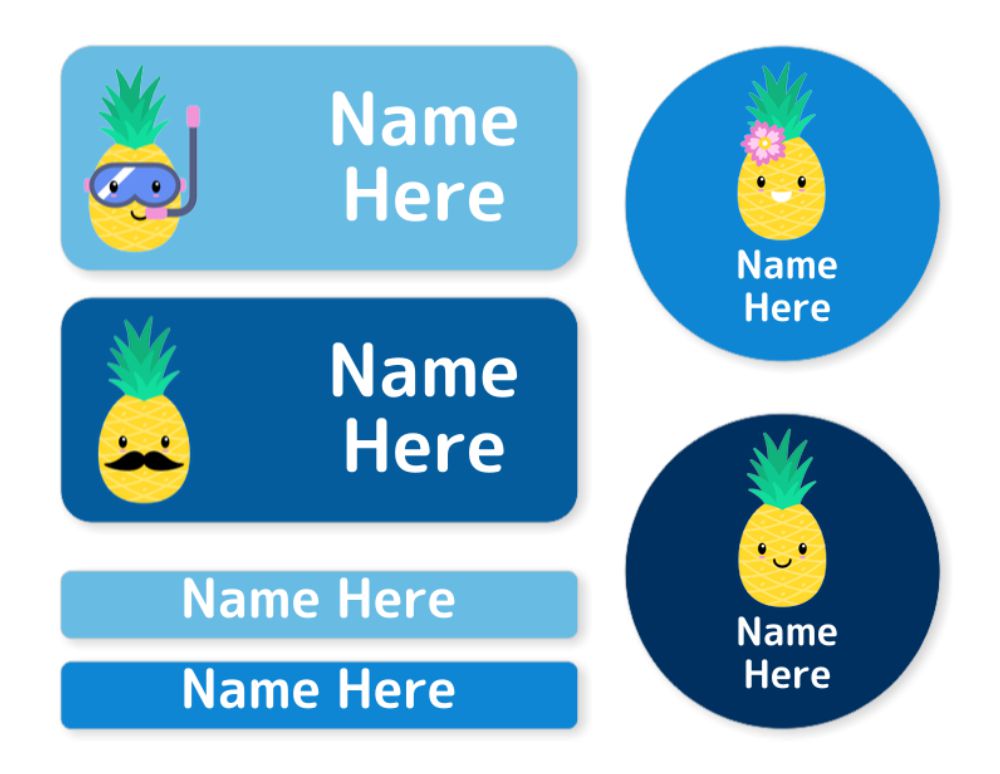 Pineapple Mixed Name Label Pack – Officeworks Photos