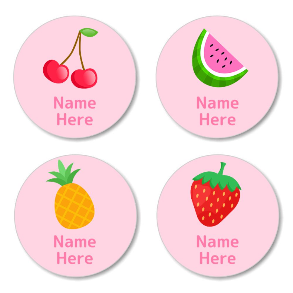 Tropical Fruit Round Name Labels 30pk – Officeworks Photos