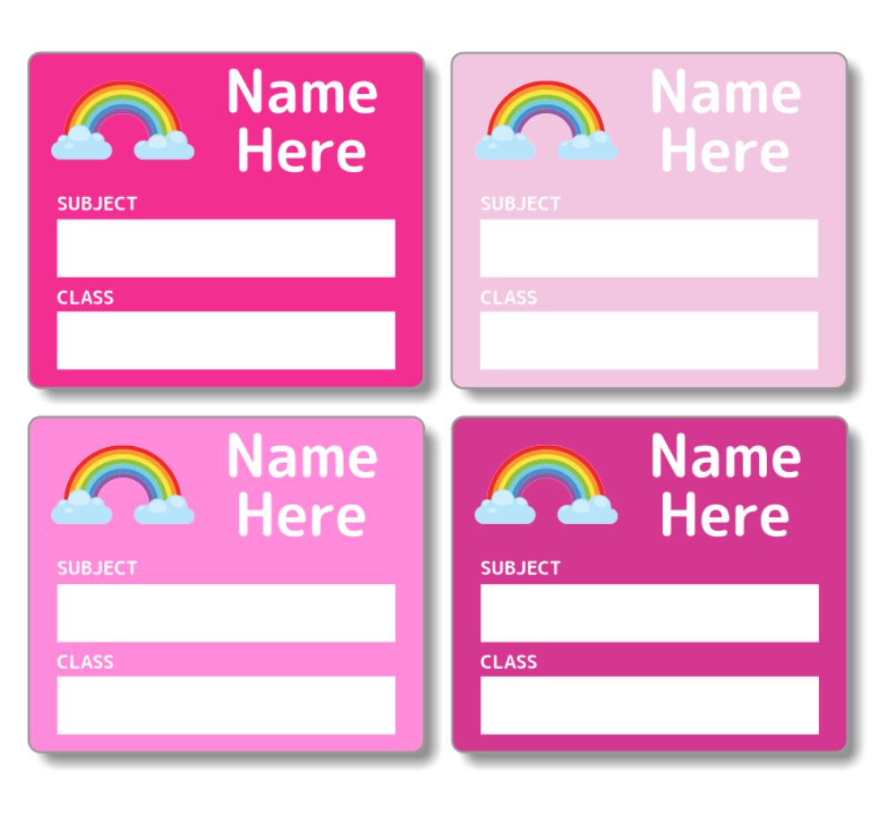 Rainbow School Book Labels 16pk – Officeworks Photos