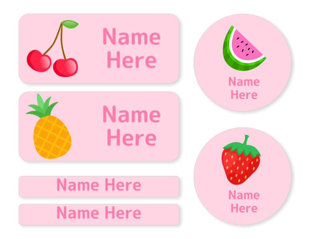Fruit Mixed Name Label Pack – Officeworks Photos