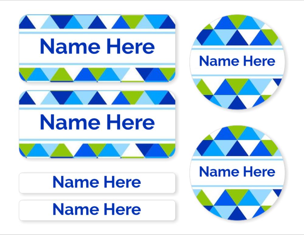 Geometric Mixed Name Label Pack – Officeworks Photos