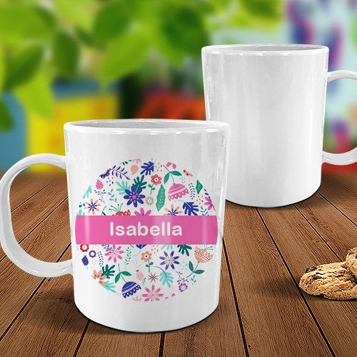 Flower White Plastic Mug – Officeworks Photos