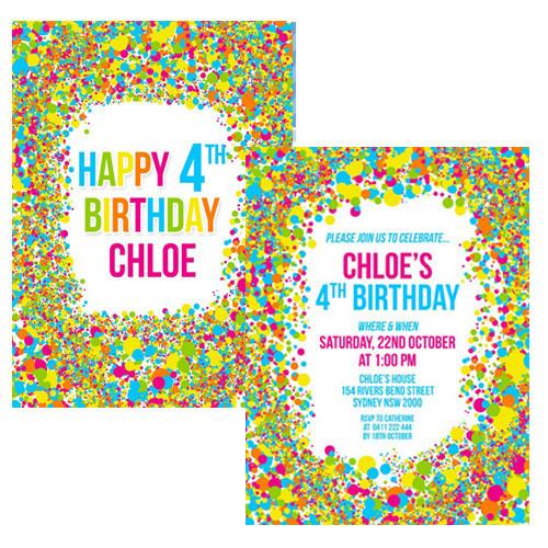 Confetti Party Invitation – Officeworks Photos