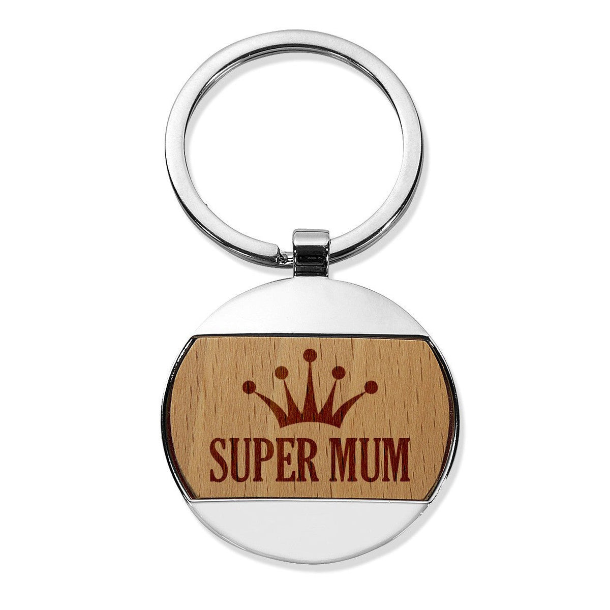 Super Mum Round Metal Keyrings – Officeworks Photos