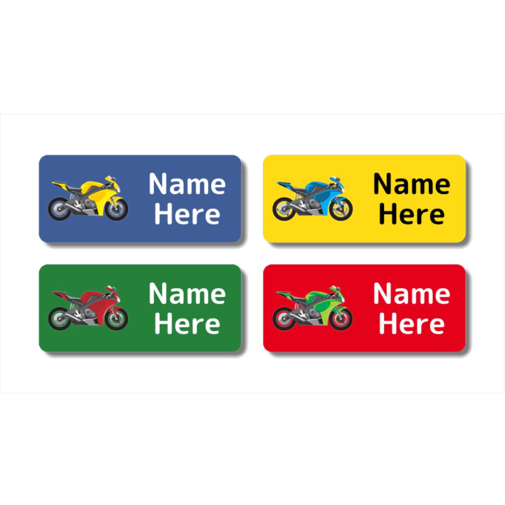 Motorbike Rectangle Name Labels 32pk – Officeworks Photos