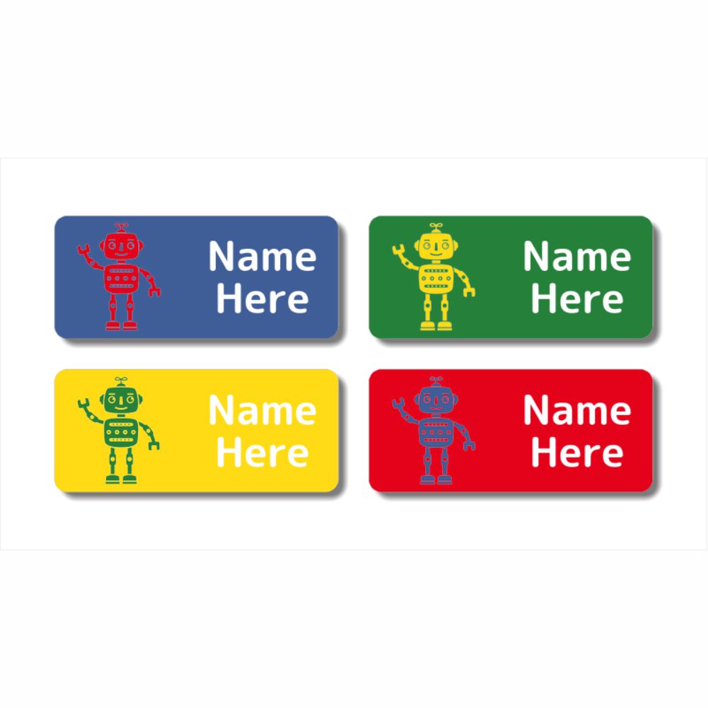 Robot Rectangle Name Labels 32pk – Officeworks Photos