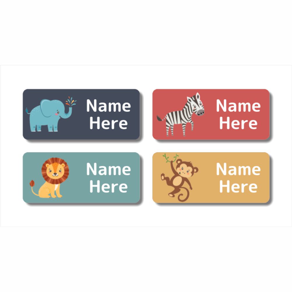 Zoo Animals Rectangle Name Labels 32pk – Officeworks Photos