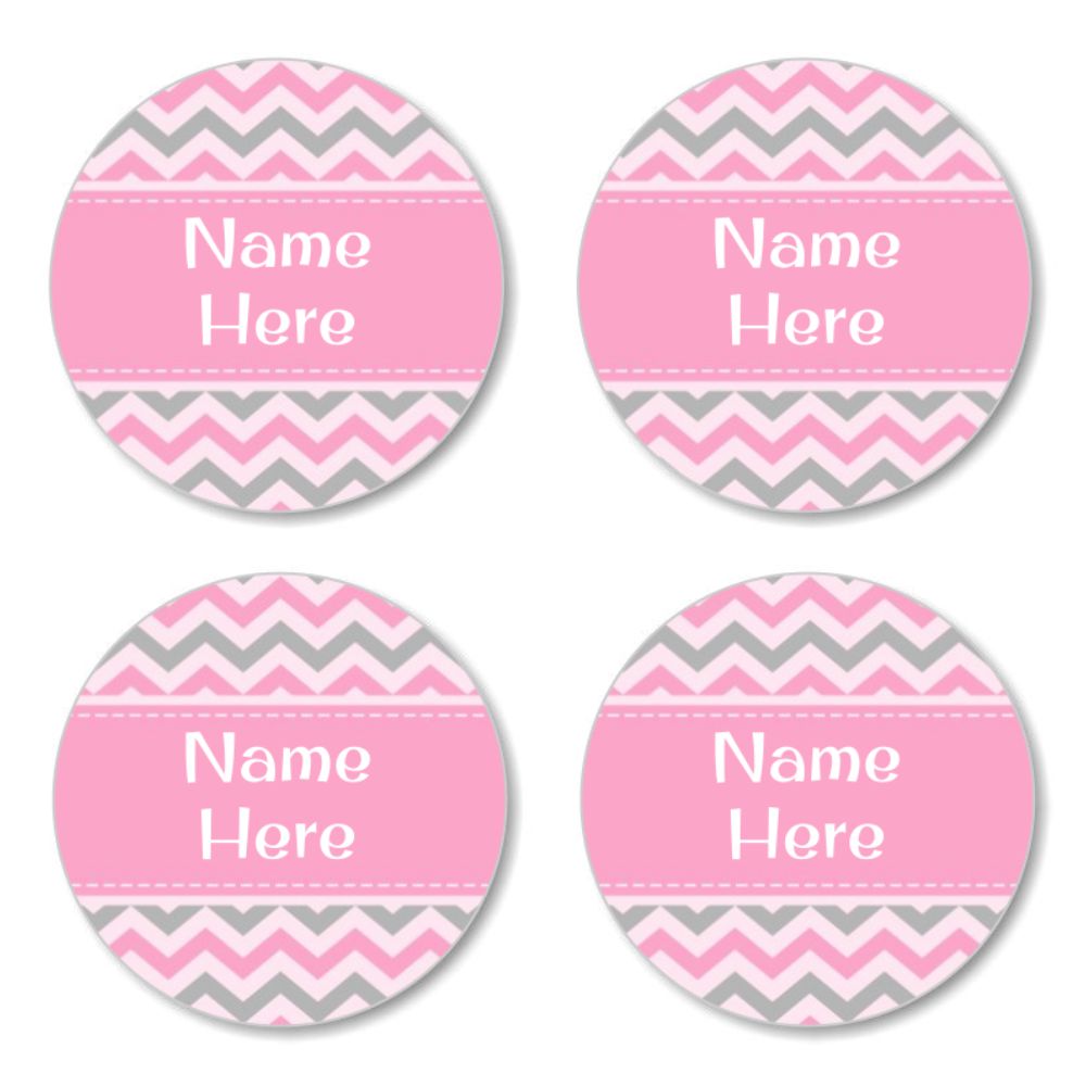 Chevron Round Name Labels 30pk – Officeworks Photos