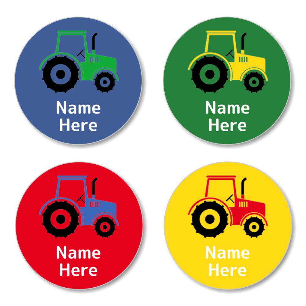 Tractor Round Name Labels 30pk – Officeworks Photos