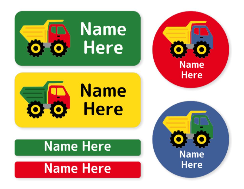 Dump Truck Mixed Name Label Pack – Officeworks Photos