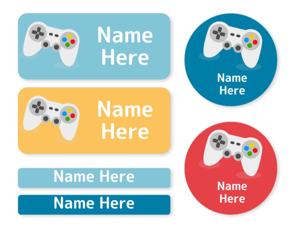Gaming Mixed Name Label Pack – Officeworks Photos