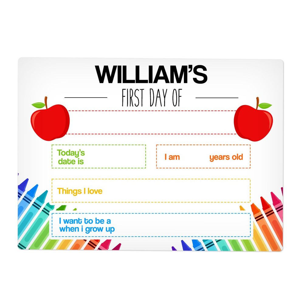 Crayon First Day Sign - Large – Officeworks Photos