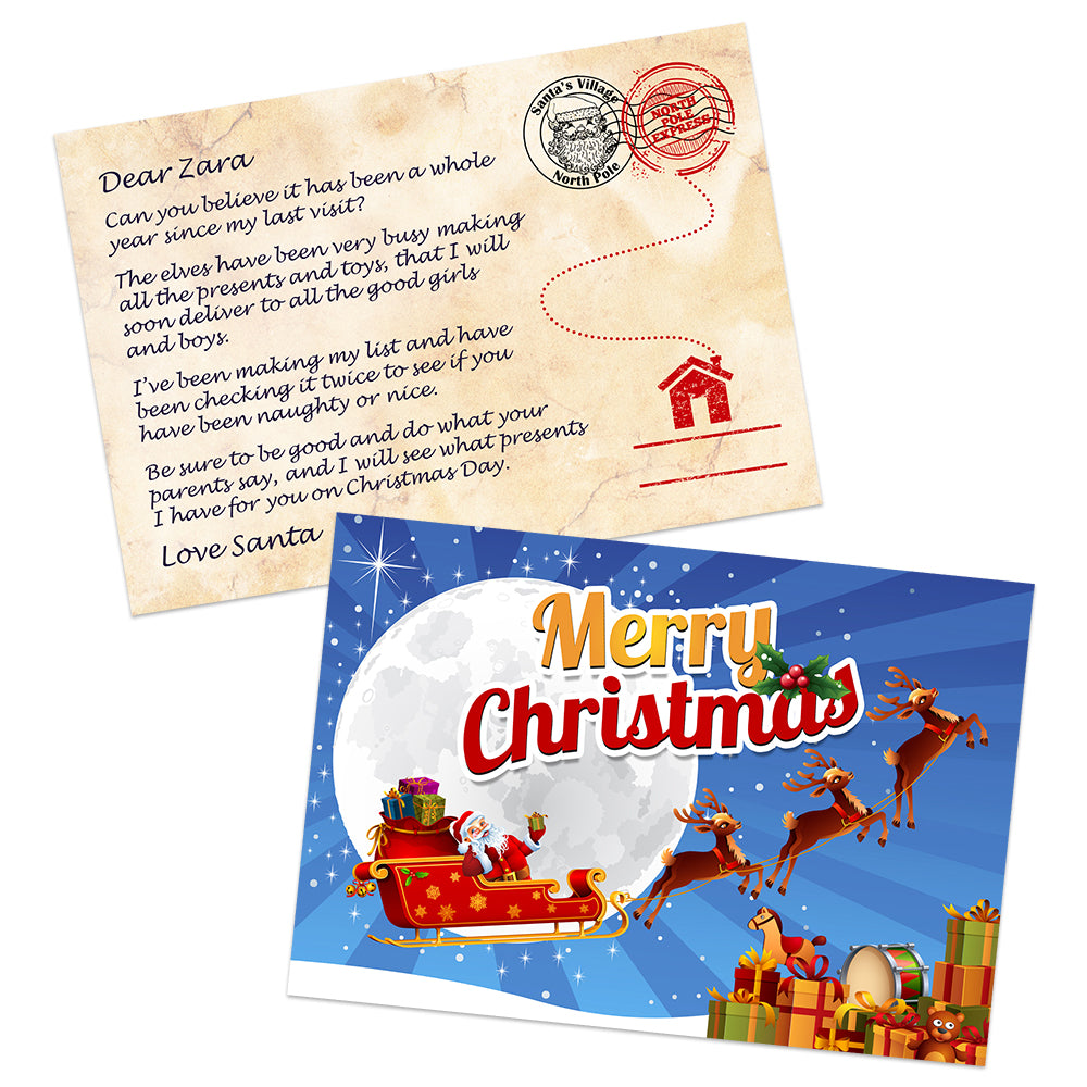 Flying Sleigh Santa Postcard – Officeworks Photos